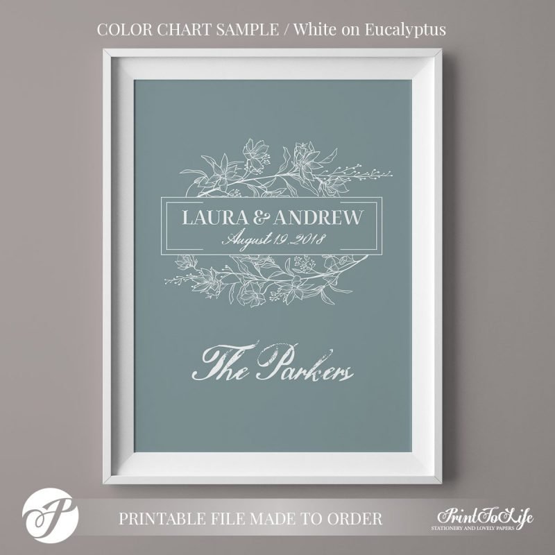 Monogram Gift for Couples, Gifts for Bride and Groom - by Printolife