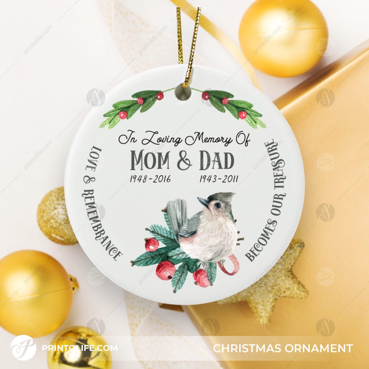 Memorial Christmas Ornaments, 1 Personalized in Loving Memory Gift ...