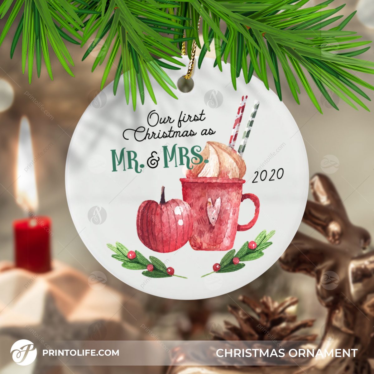 Our First Christmas Ornaments as Mr. and Mrs. 1 Personalized Ornament ...