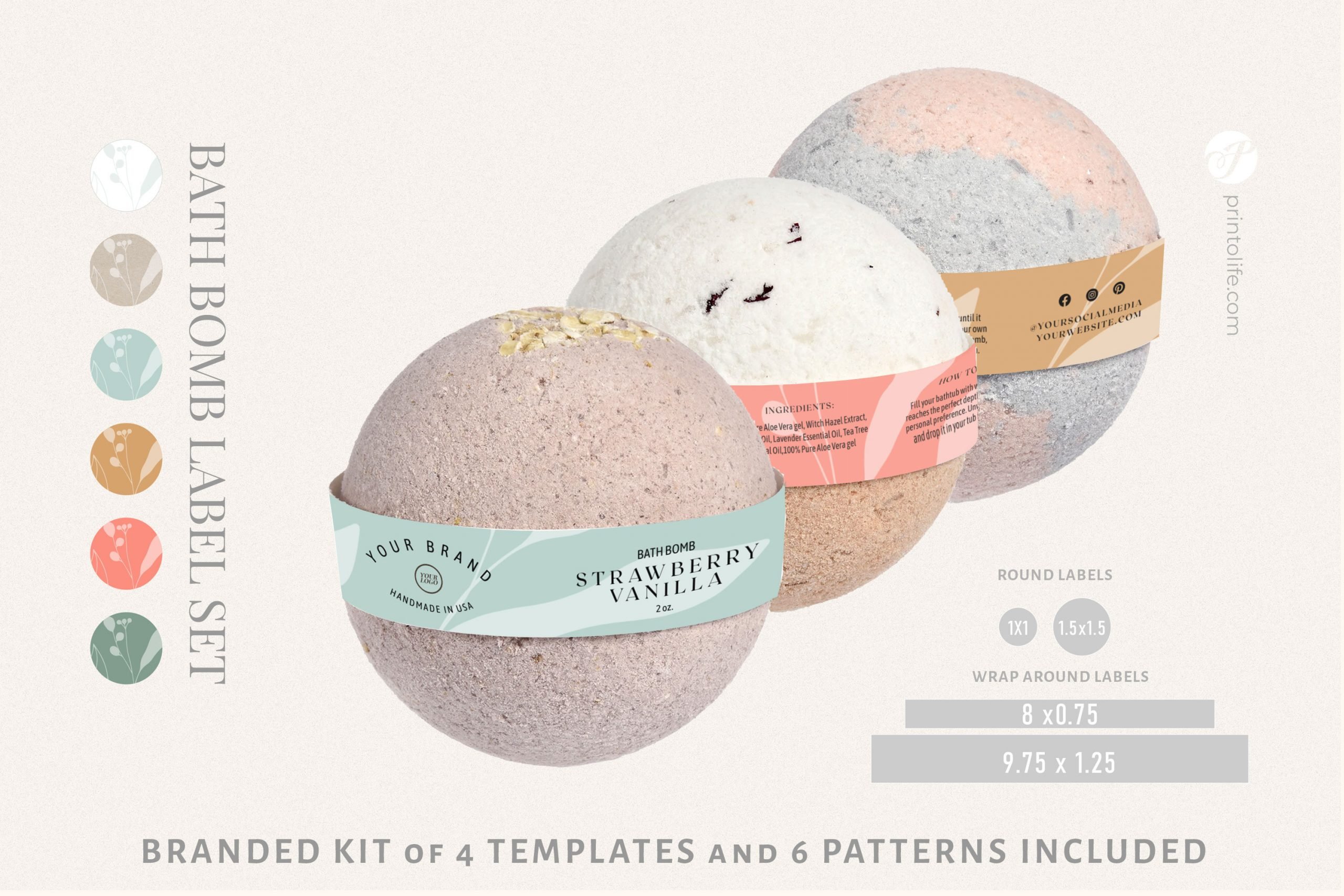 Stickers Labels Tags DIY Bath Fizzer Label Template Custom Bath Bomb